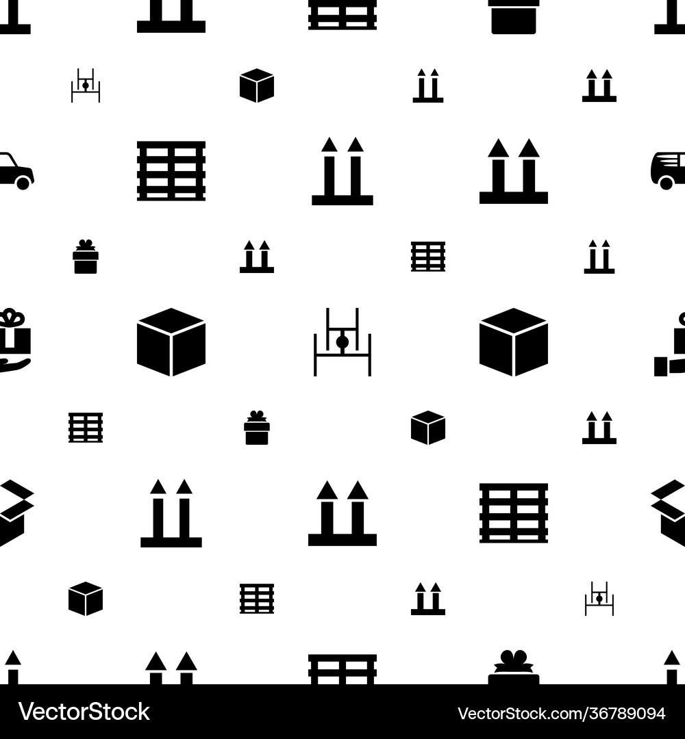 Parcel icons pattern seamless white background Vector Image