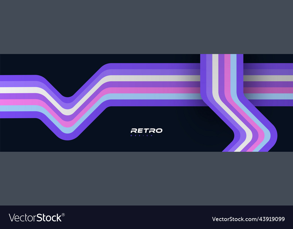 Abstract Retro Background With Colorful Lines Vector Image