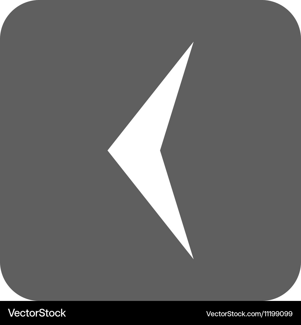Arrowhead left flat squared icon Royalty Free Vector Image