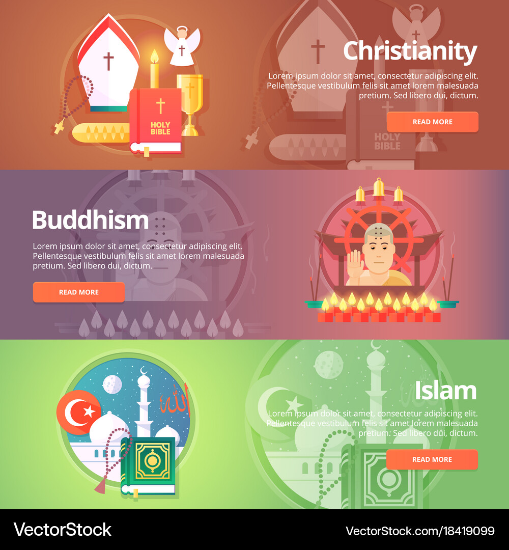 Christianity buddhism religion buddhistic Vector Image