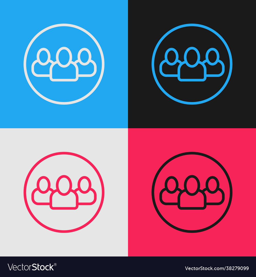 Pop art line project team base icon isolated Vector Image Pop art line project team base icon isolated Vector Image