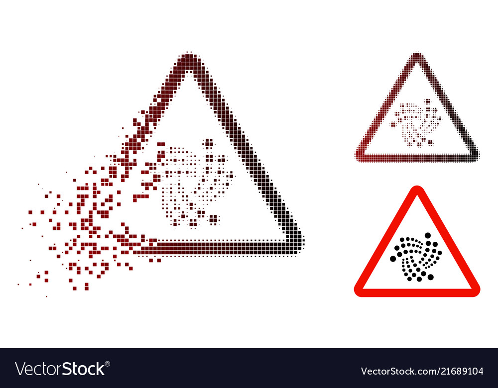 Disappearing dot halftone iota warning icon Vector Image Disappearing dot halftone iota warning icon Vector Image