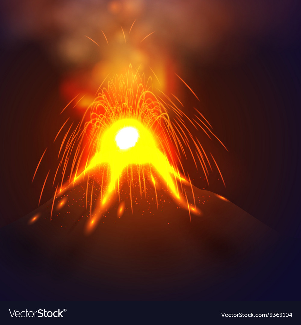 Eruption volcano Royalty Free Vector Image - VectorStock