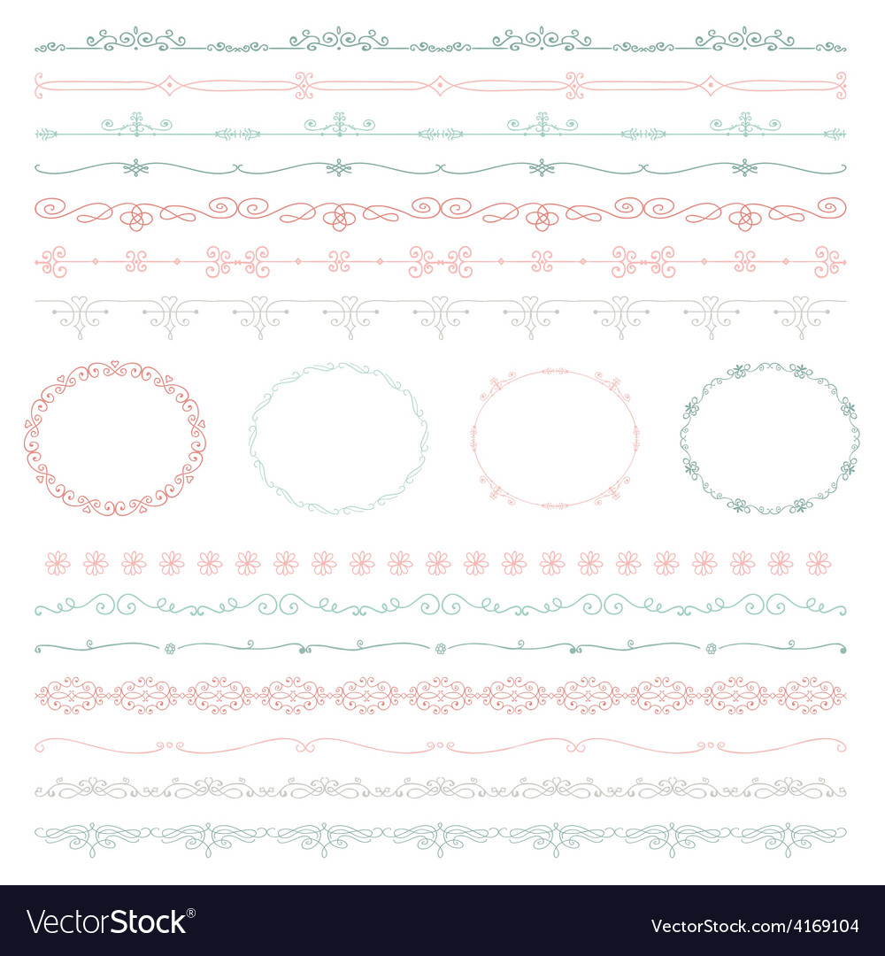 Hand Drawn Borders and Frames Royalty Free Vector Image