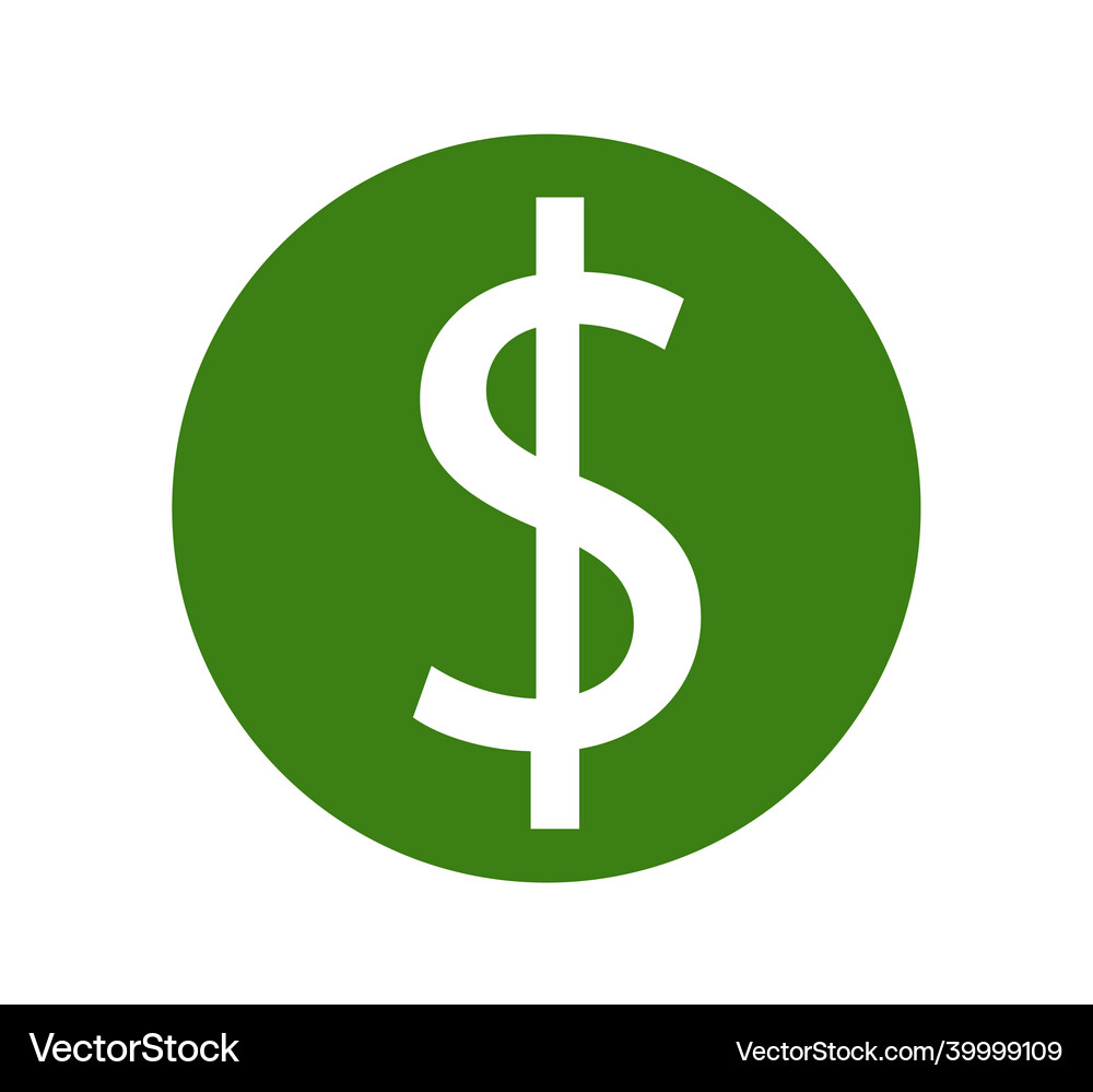 Coin with dollar simple icon Royalty Free Vector Image