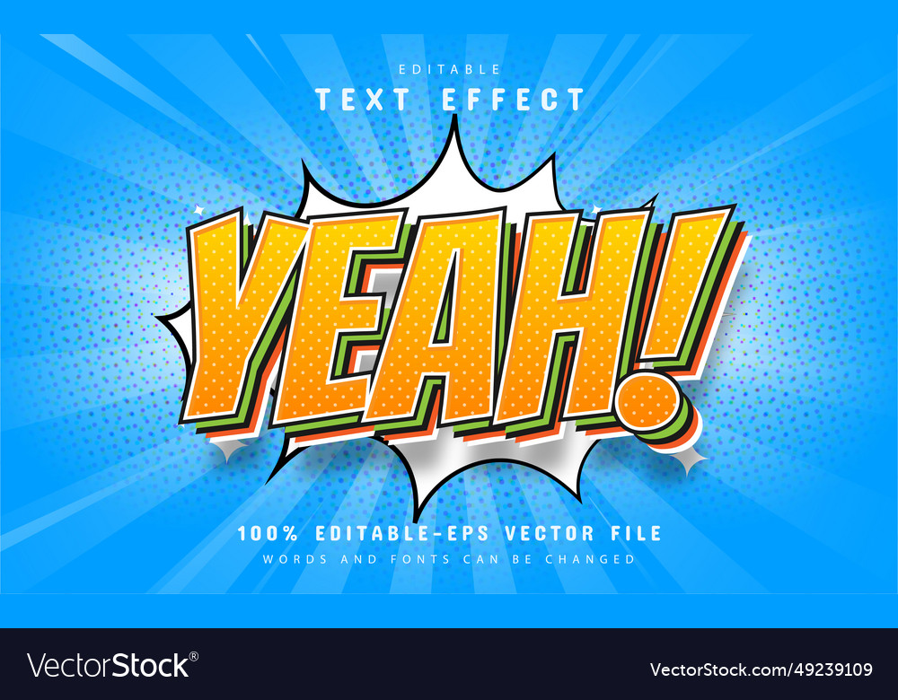 Comic text effect editable Royalty Free Vector Image