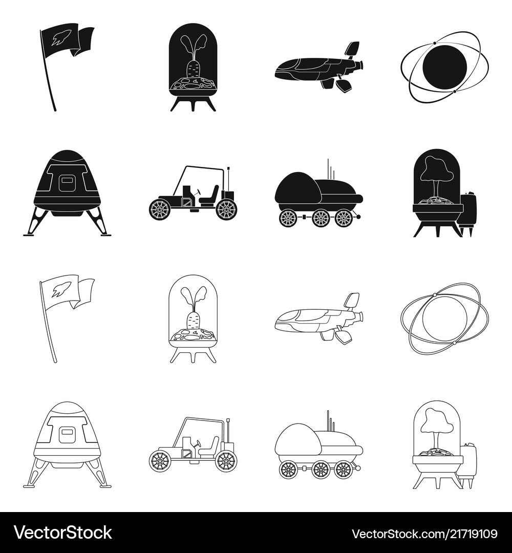 Design of mars and space logo set Royalty Free Vector Image