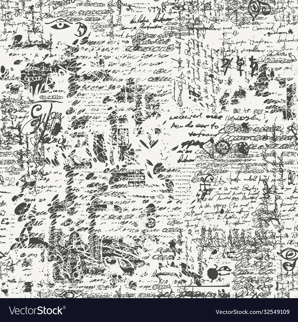 Old seamless pattern or background with scribbles Vector Image