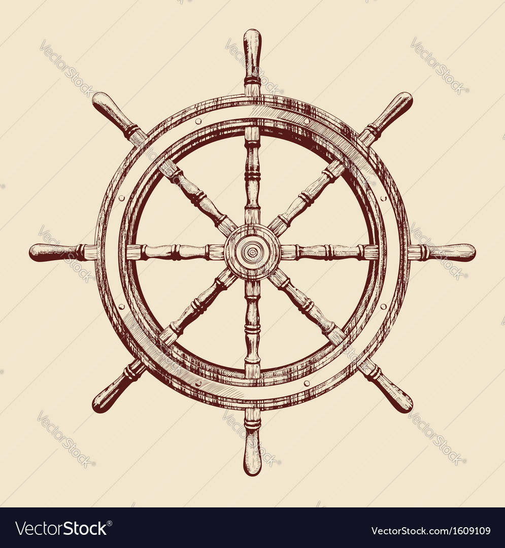 Ship wheel Royalty Free Vector Image - VectorStock