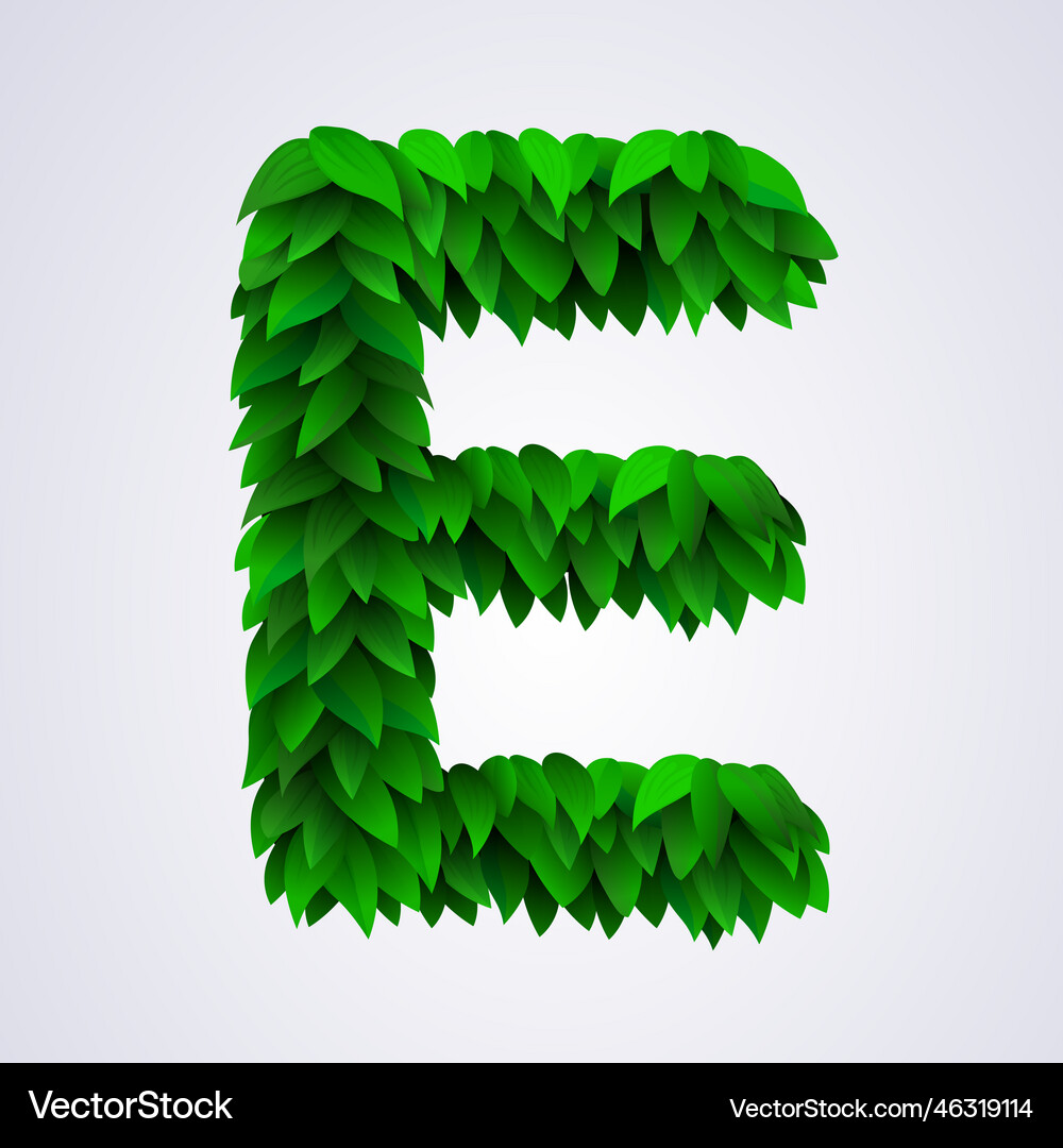 Alphabet letters made from fresh green leafs Vector Image