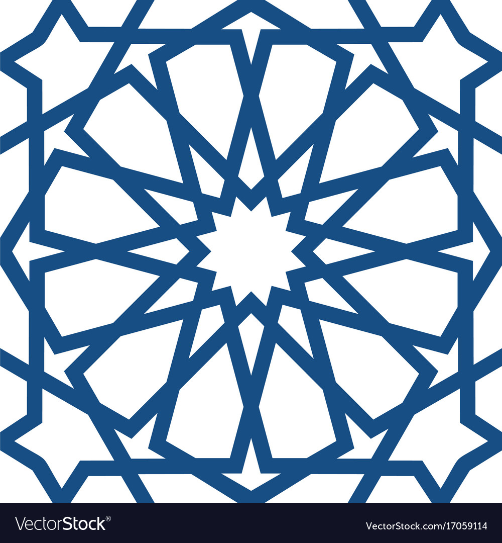 Blue islamic pattern seamless arabic geometric Vector Image Blue islamic pattern seamless arabic geometric Vector Image