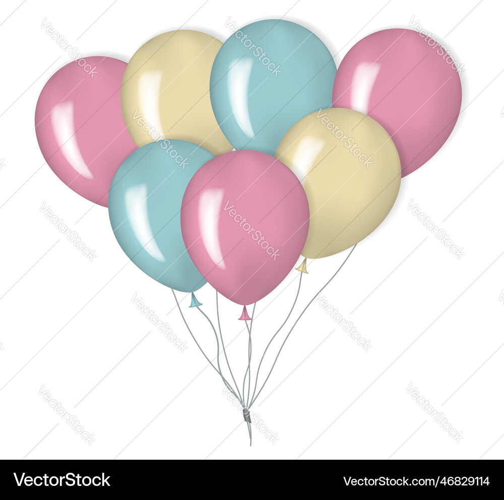 Color balloon bunch isolated on white background Vector Image