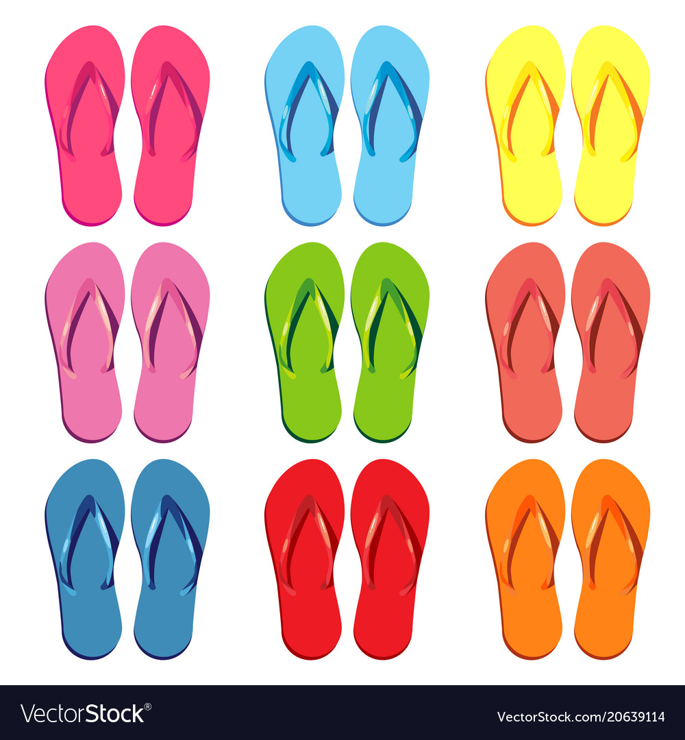 Colorful Flip Flops - Summer Sandals Royalty Free Vector