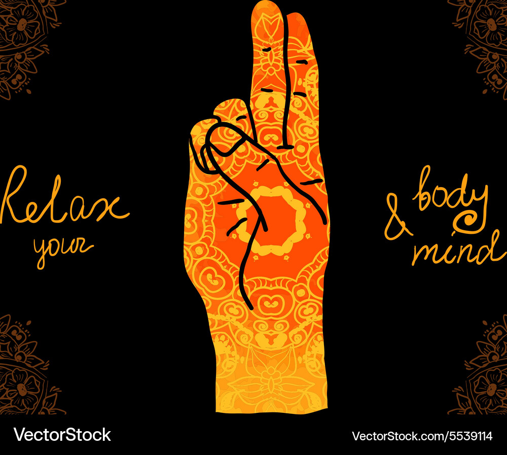 Element yoga mudra hands Royalty Free Vector Image