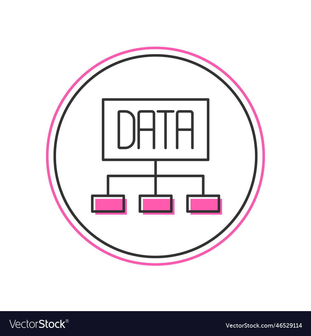 Filled outline data analysis icon isolated Vector Image