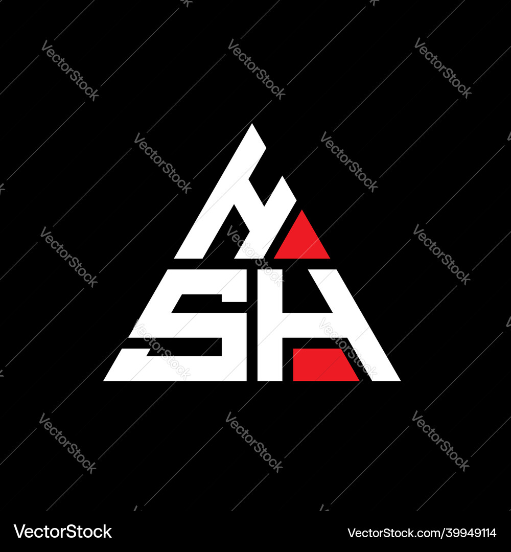 Hsh triangle letter logo design with triangle Vector Image