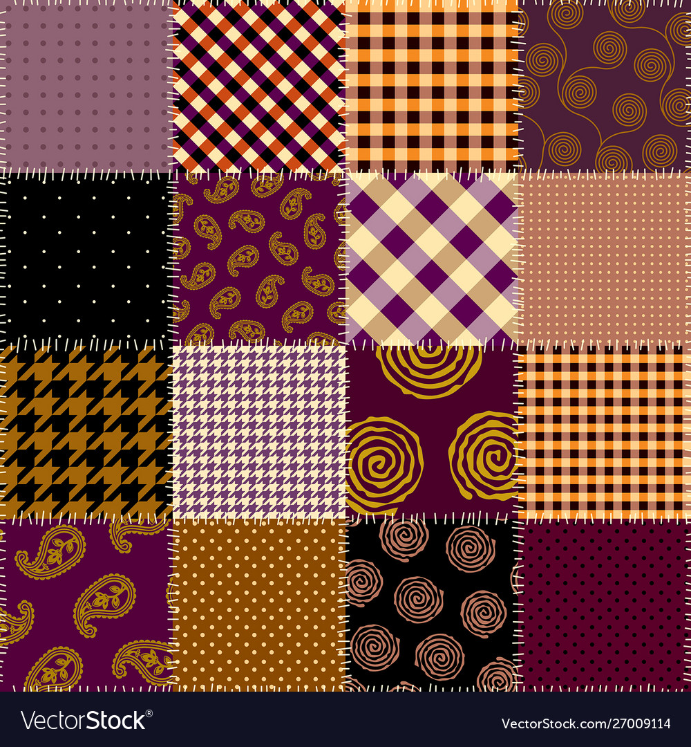 Patchwork textile pattern seamless quilting Vector Image