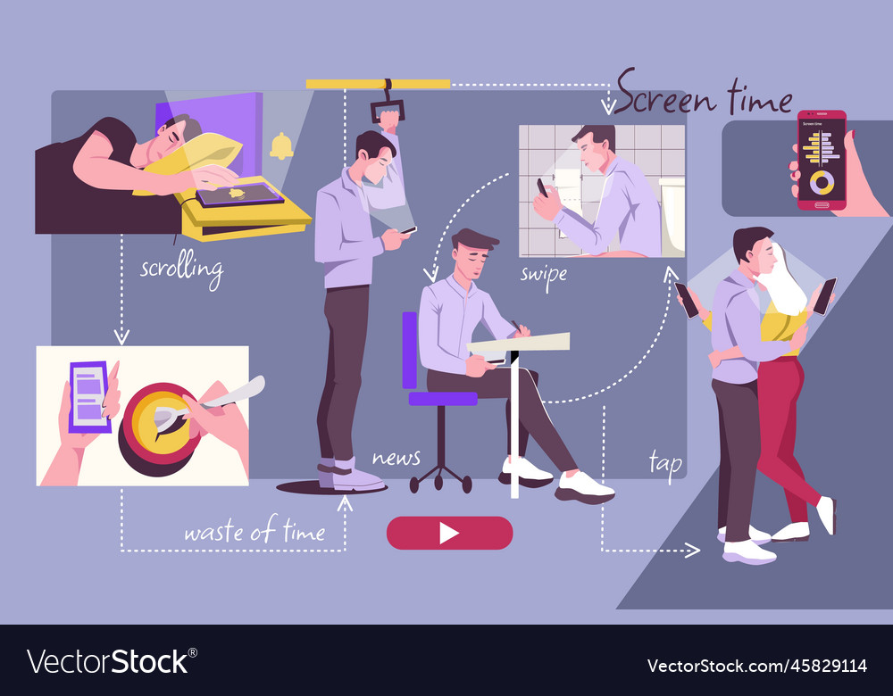 Screen time concept Royalty Free Vector Image - VectorStock