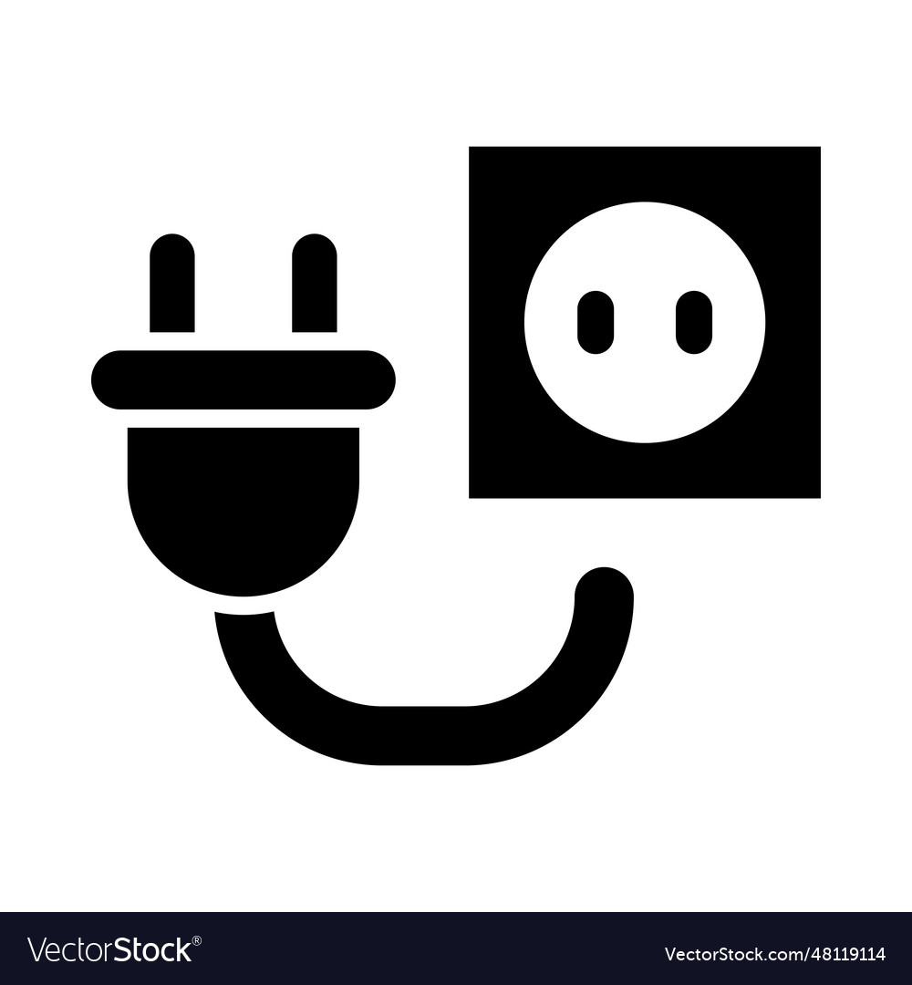 Socket glyph icon for personal and commercial use Vector Image