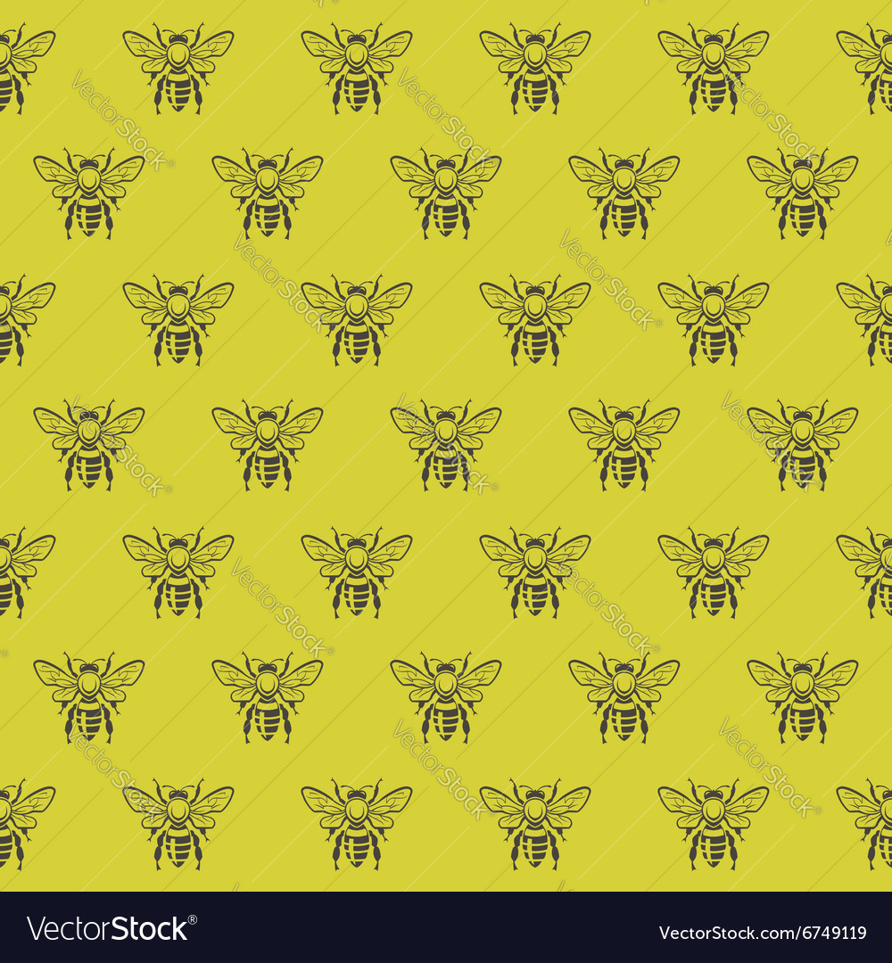 Background with bees Royalty Free Vector Image