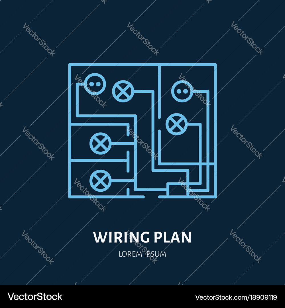 Electrical Wiring Plan Icon Royalty Free Vector Image