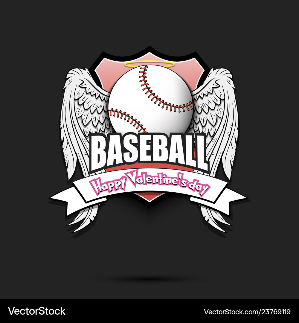 Happy valentine day and baseball Royalty Free Vector Image