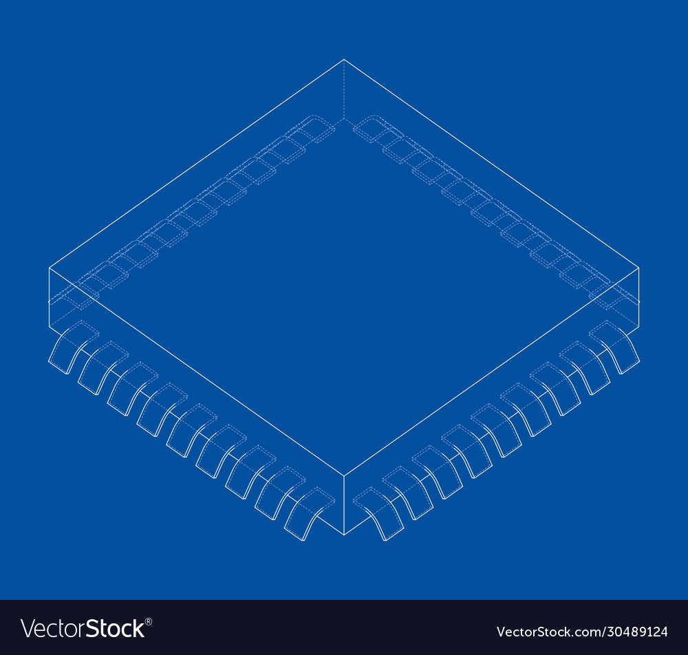 3d microchip rendering Royalty Free Vector Image