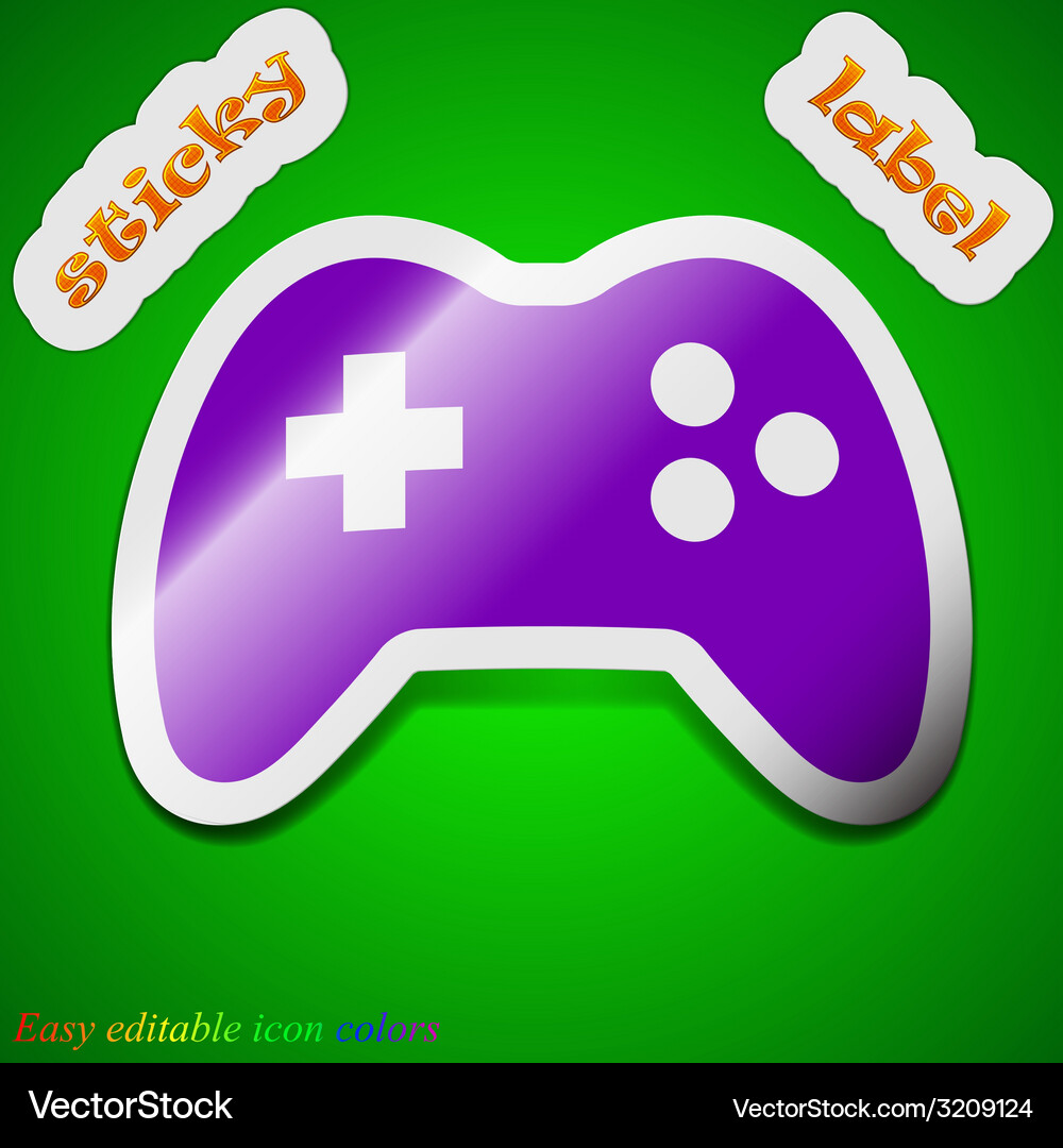 Joystick icon sign symbol chic colored sticky Vector Image