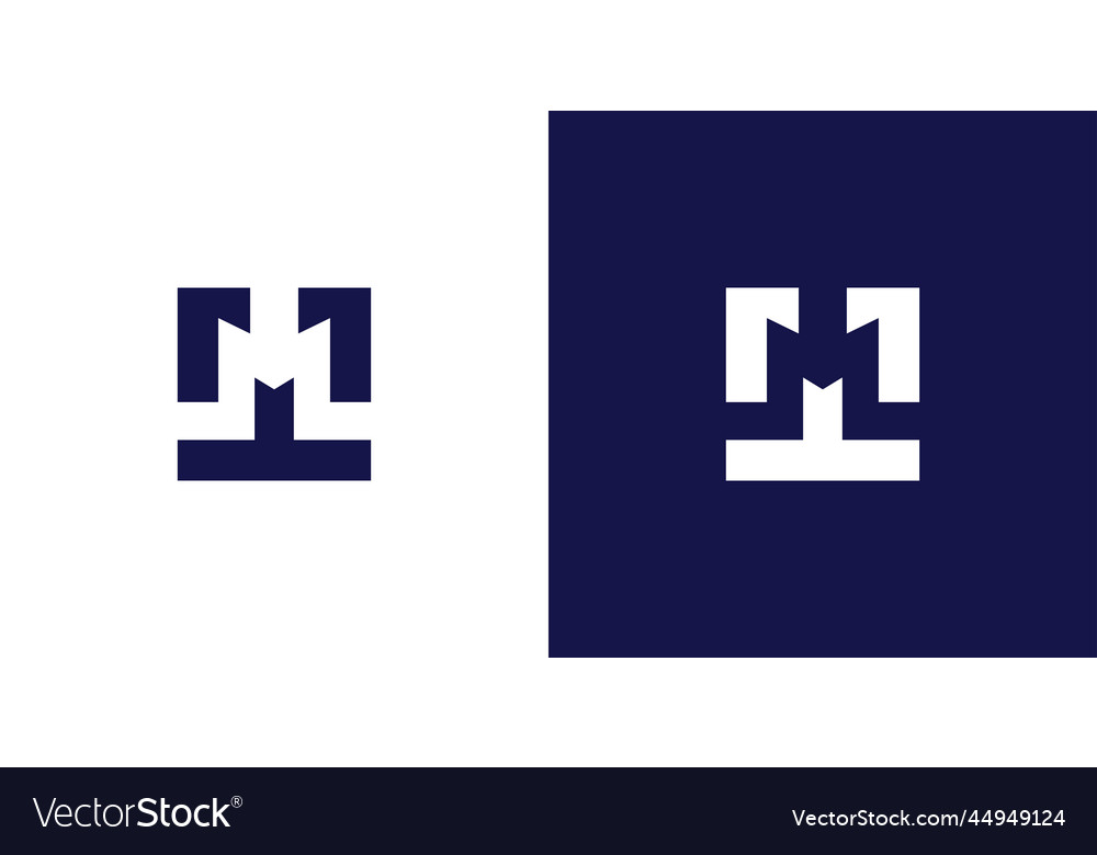 Modern and strong letter m initials logo design Vector Image