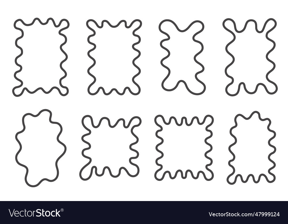 Y2k squiggle frame zigzag wavy border for story Vector Image Y2k squiggle frame zigzag wavy border for story Vector Image