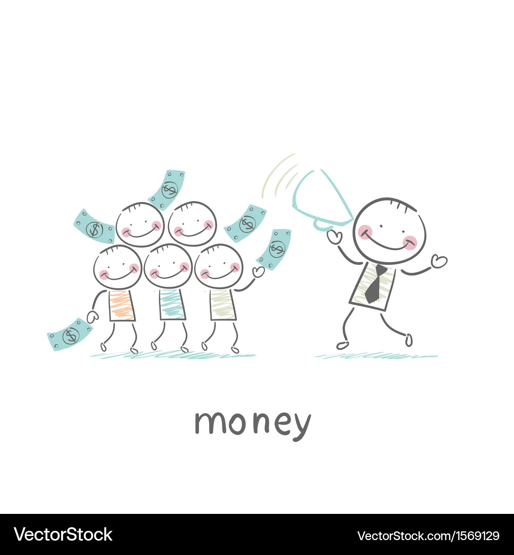 Cartoon Man with Money Royalty Free Vector Image