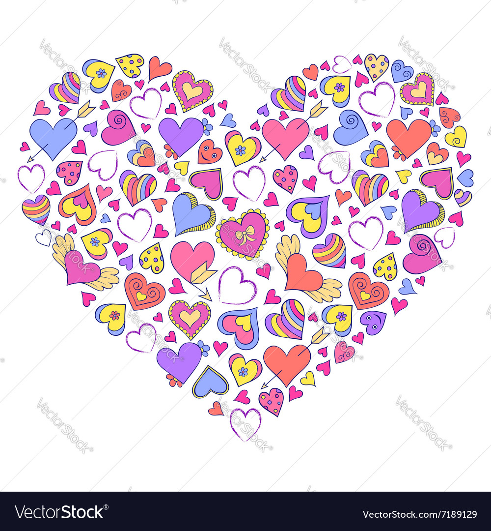 Colorful valentines heart Royalty Free Vector Image