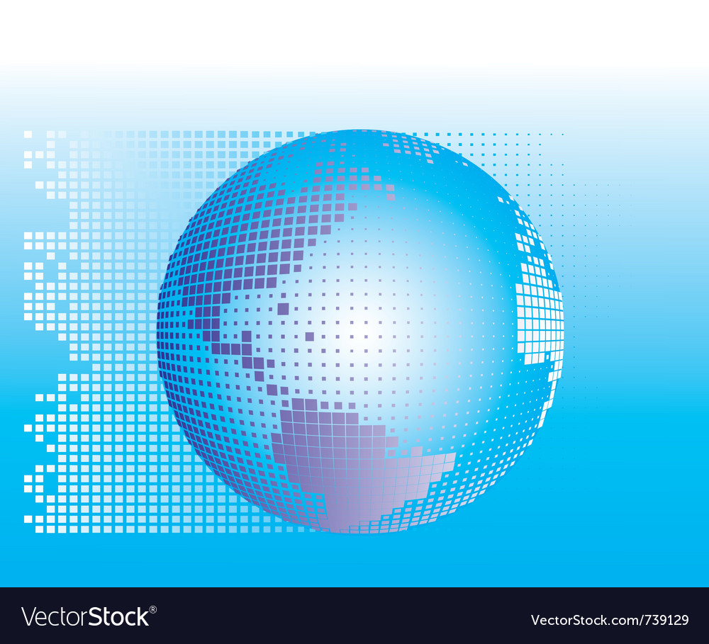 Globe square pixels Royalty Free Vector Image - VectorStock