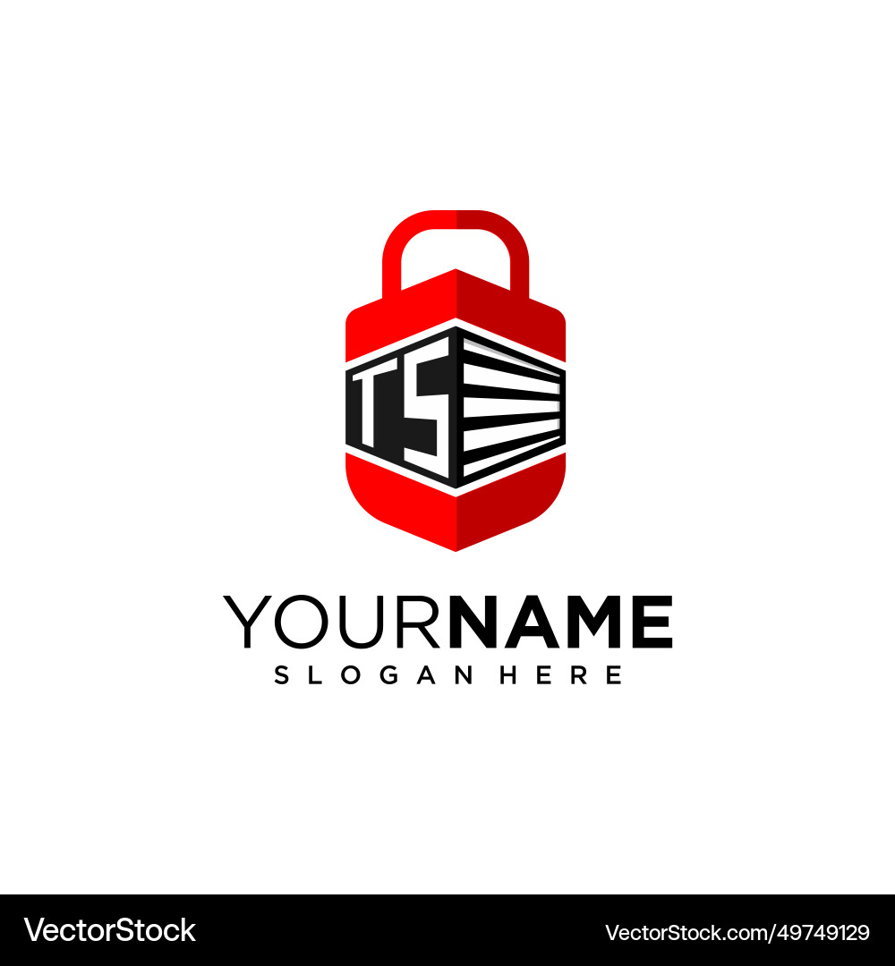 Self storage logo design template with letter ts Vector Image