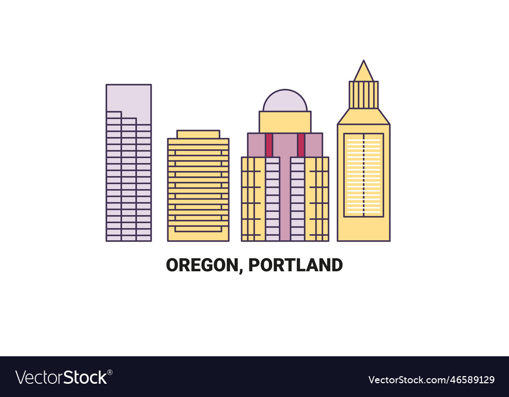 United states oregon portland travel landmark Vector Image United states oregon portland travel landmark Vector Image