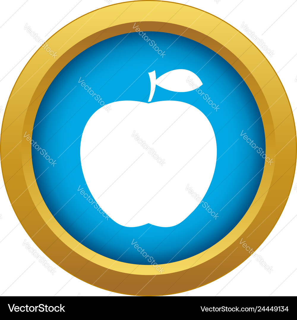 Apple icon blue isolated Royalty Free Vector Image