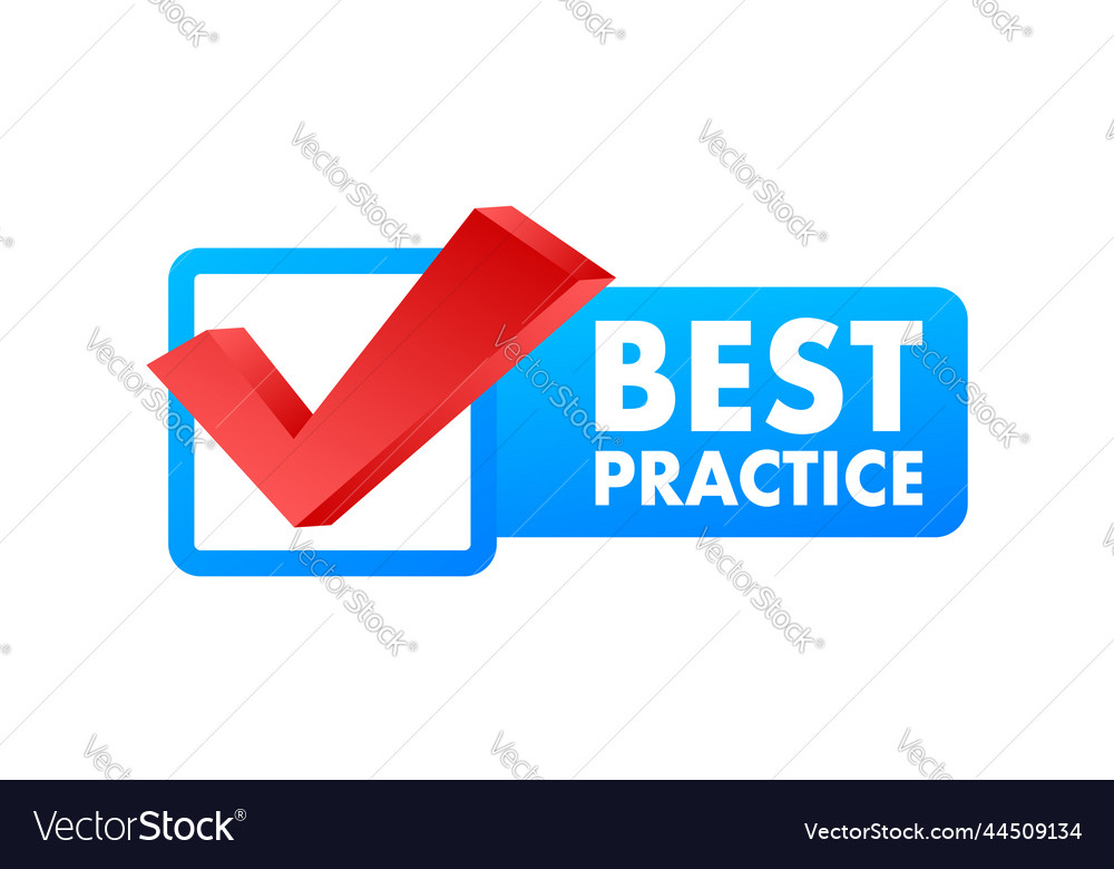 Best practice sign label stock Royalty Free Vector Image