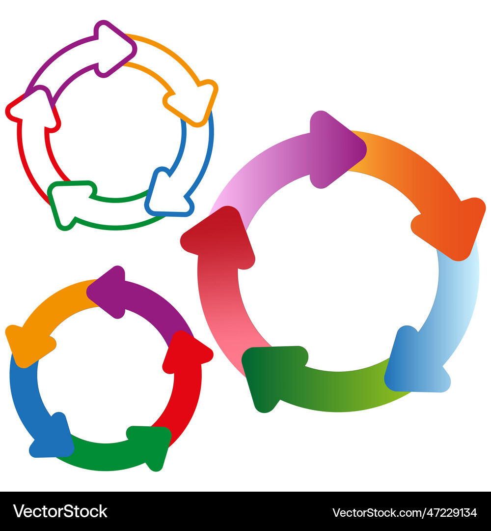 Cycle diagram with arrows set 123456 steps Vector Image