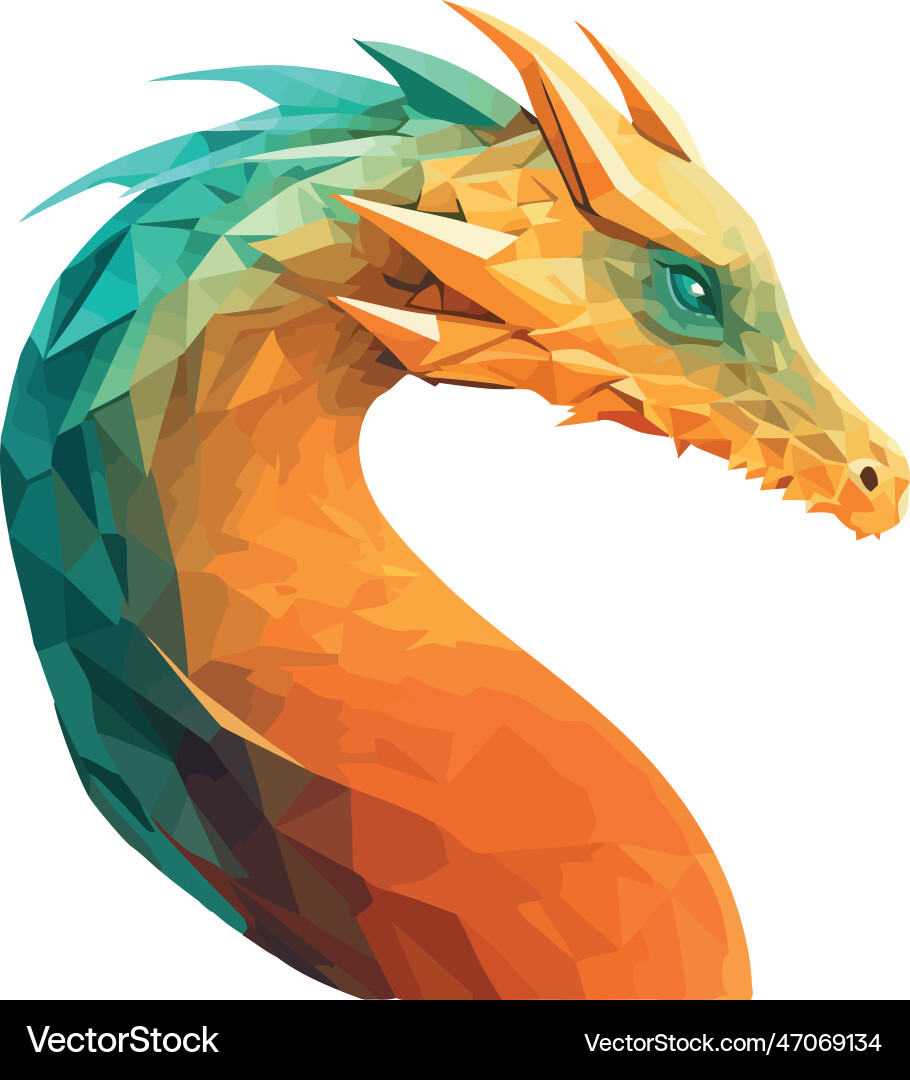 Furious dragon mascot symbolizes aggression Vector Image