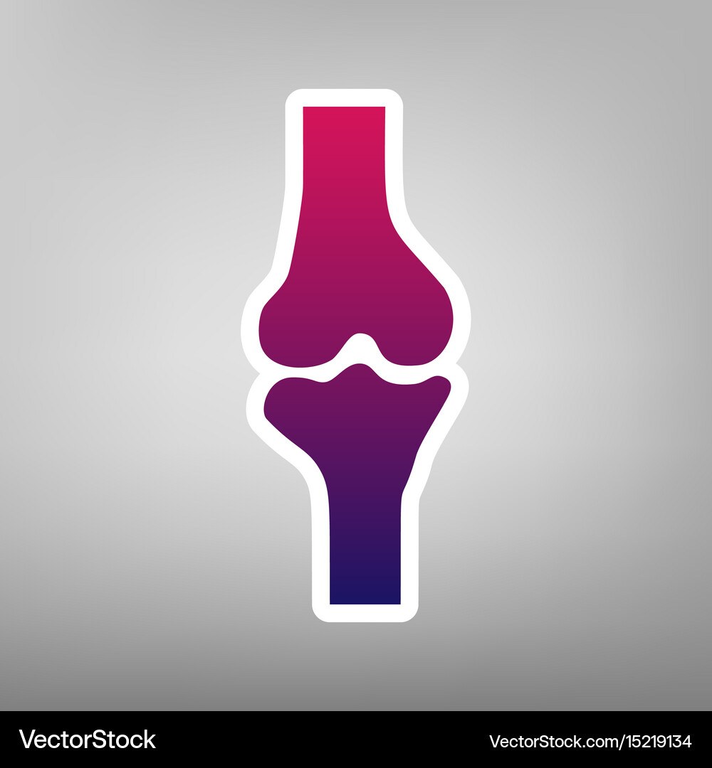Knee joint sign purple gradient icon Royalty Free Vector