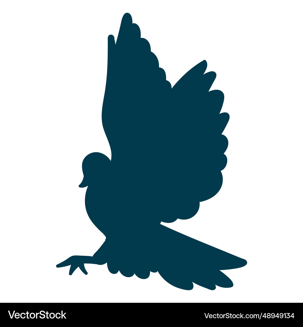 Pigeon wing silhouette Royalty Free Vector Image