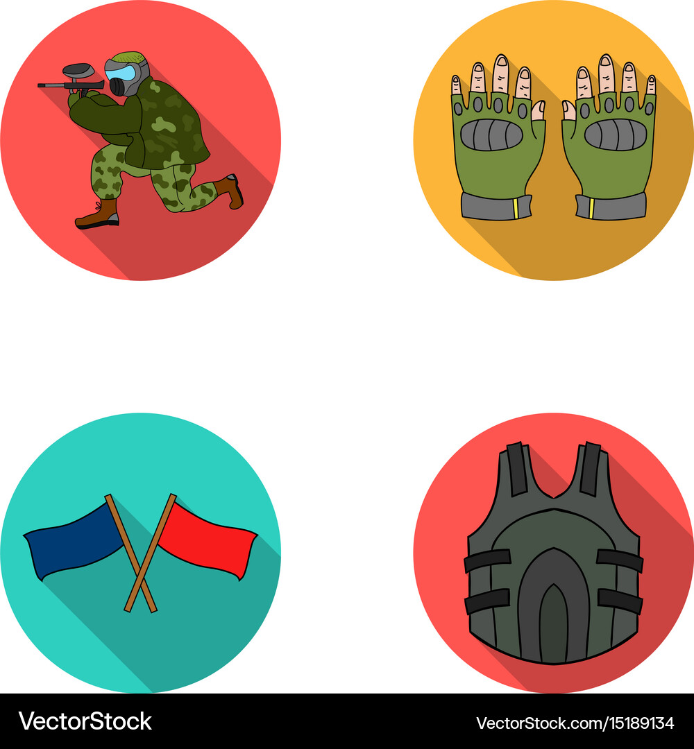 Sport game paintball competition set Royalty Free Vector