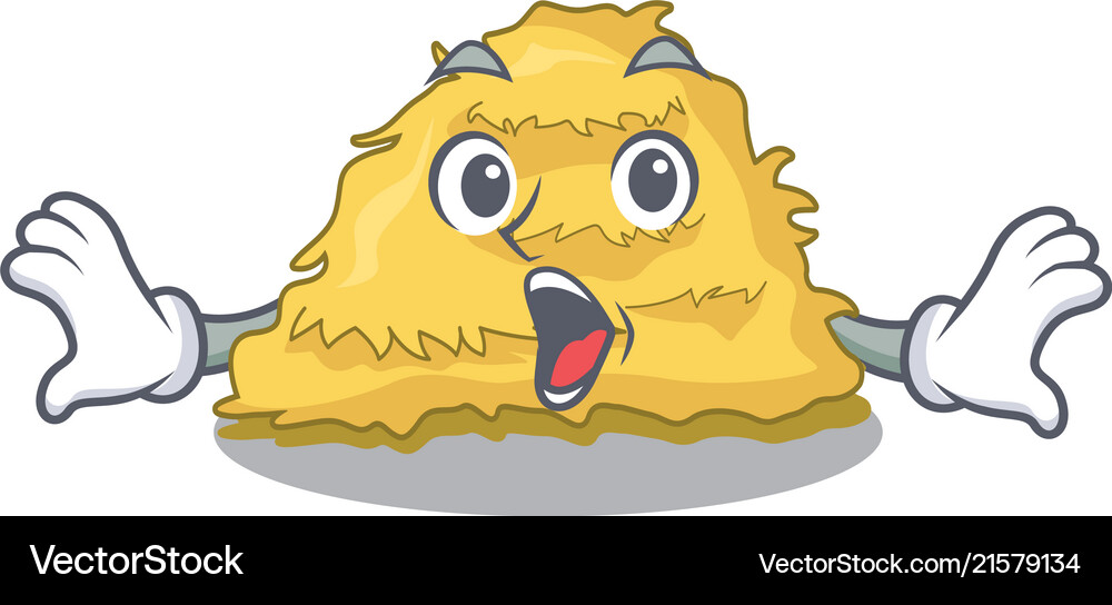 Surprised hay bale mascot cartoon Royalty Free Vector Image