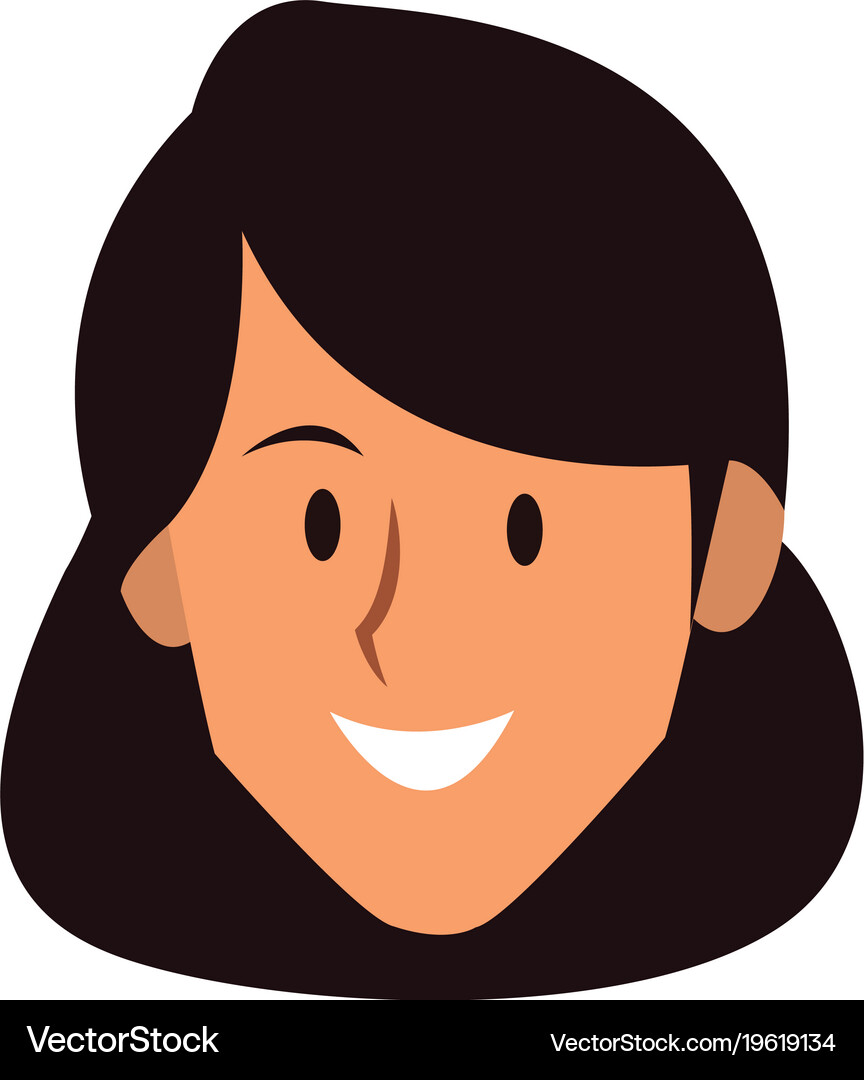 Woman face smiling cartoon Royalty Free Vector Image