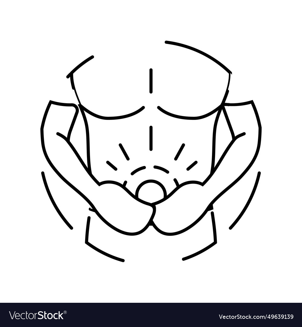 Diarrhea stomach pain disease symptom line icon Vector Image