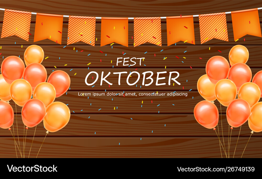 October fest welcome poster realistic Royalty Free Vector