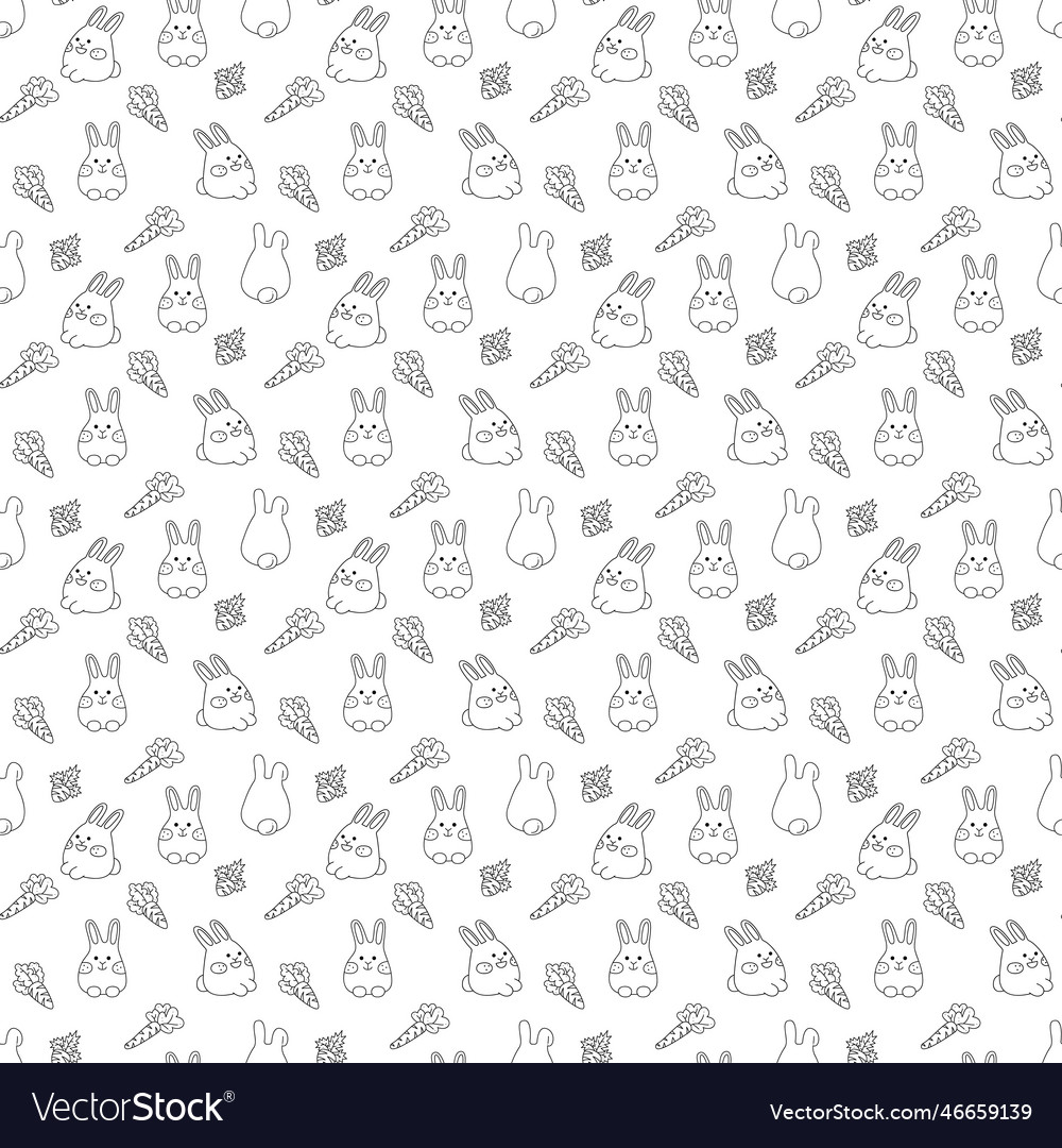 Seamless pattern with cute easter bunnies Vector Image