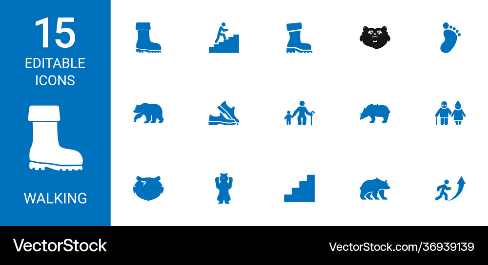 Walking icons Royalty Free Vector Image - VectorStock
