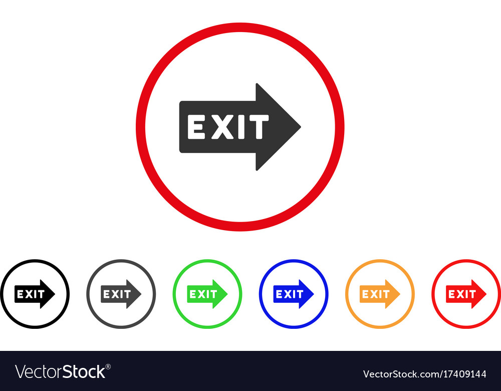 Exit arrow rounded icon Royalty Free Vector Image