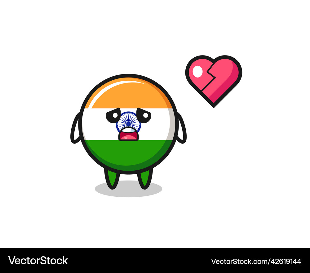 India cartoon is broken heart Royalty Free Vector Image